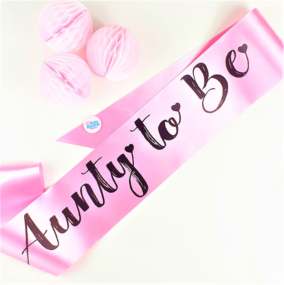 Aunty to Be Sash - Pink – UK Baby Shower Company
