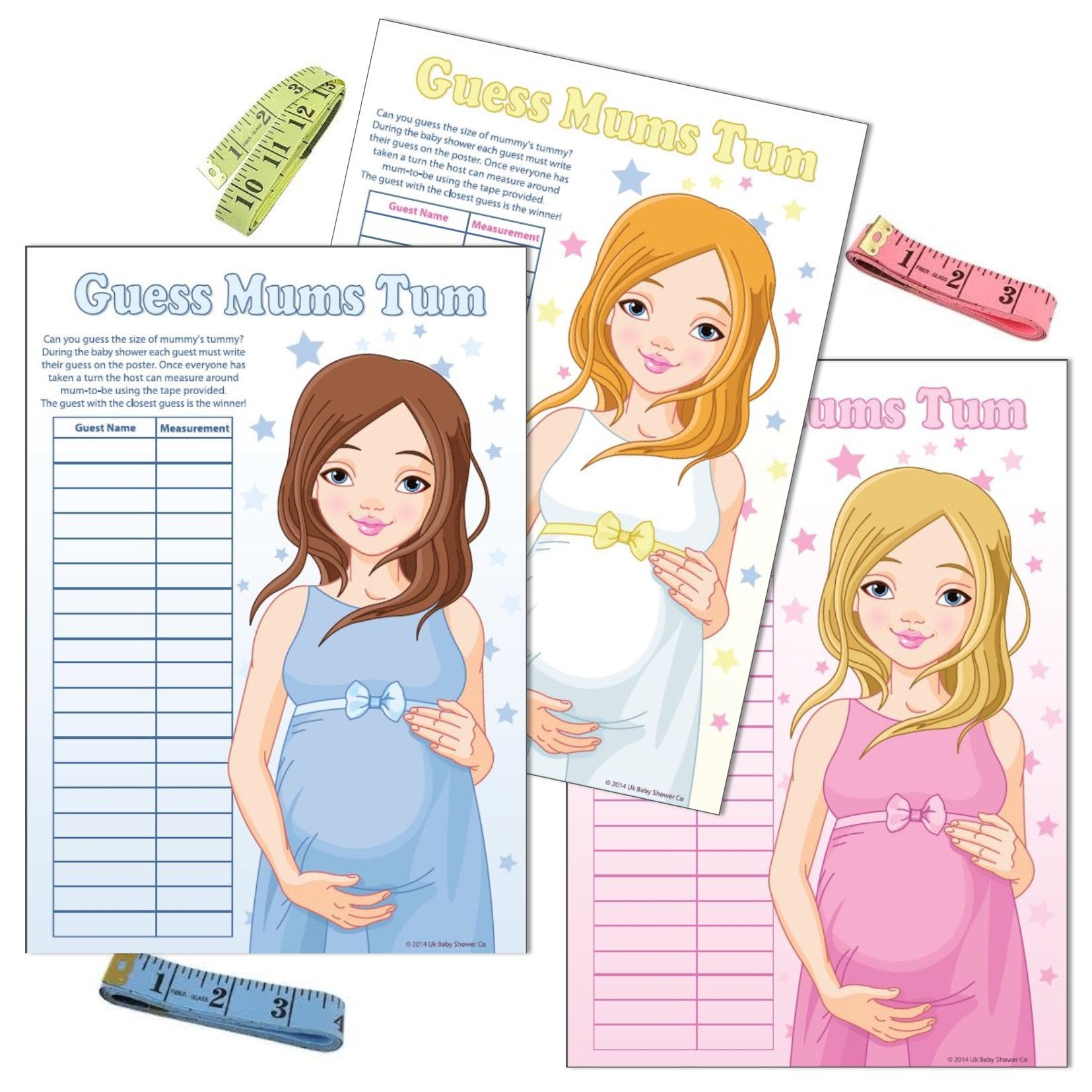 Stars Guess Mums Tum Party Game – UK Baby Shower Company