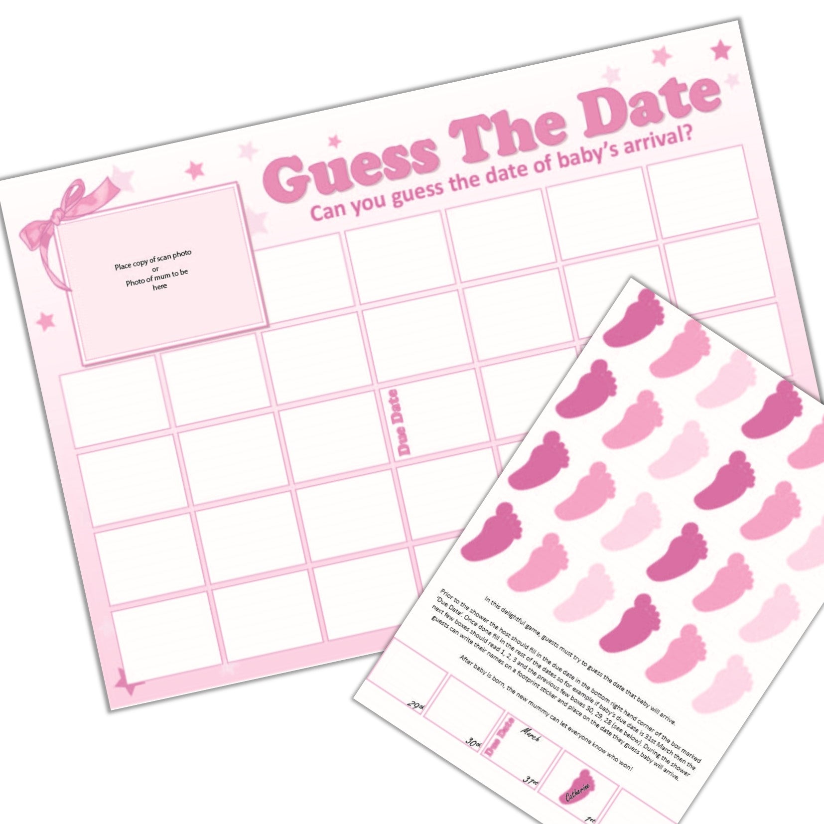 Stars Guess The Date Sweepstake Game – UK Baby Shower Company