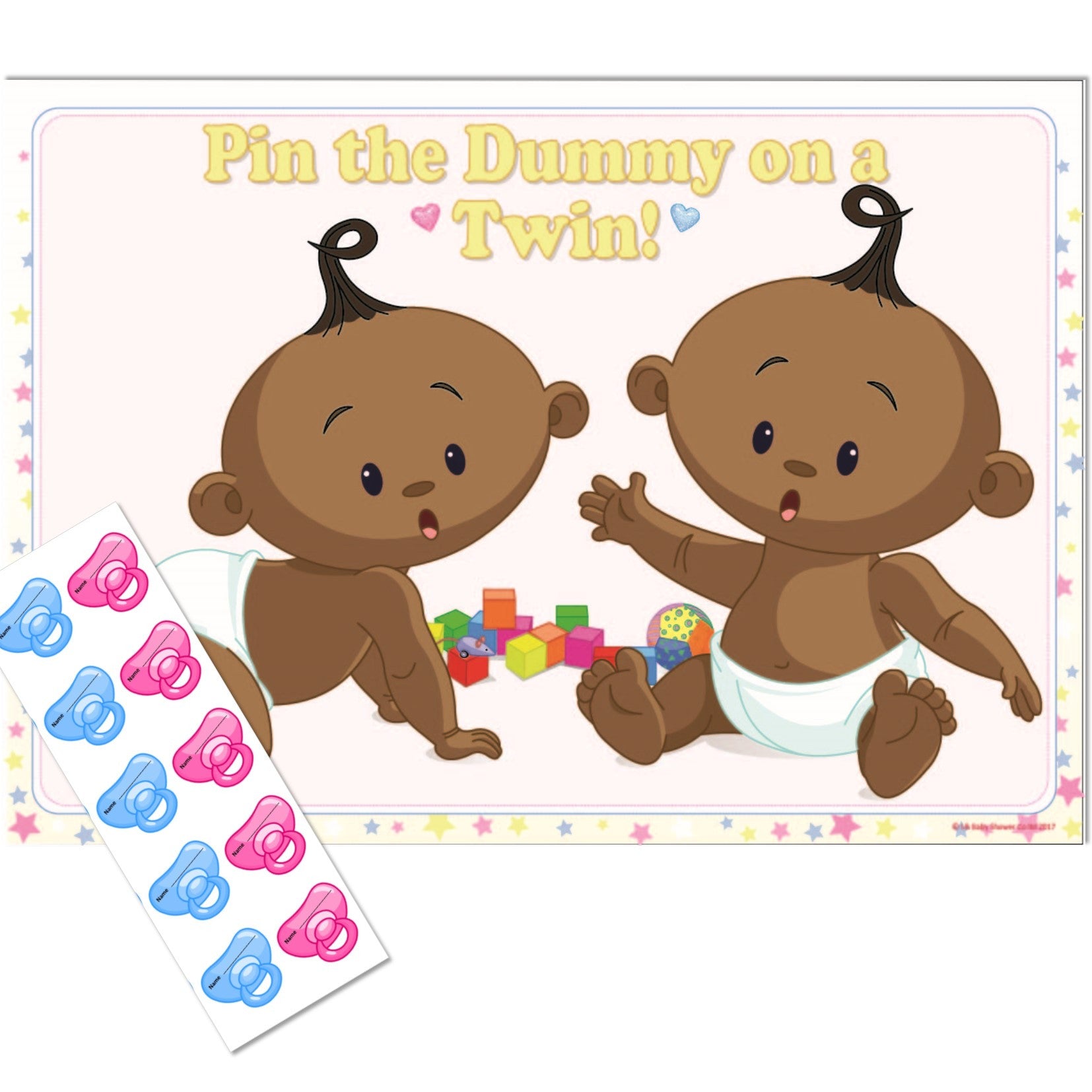 Stars Ethnic Pin the Dummy on a Twin Party Game – UK Baby Shower Company