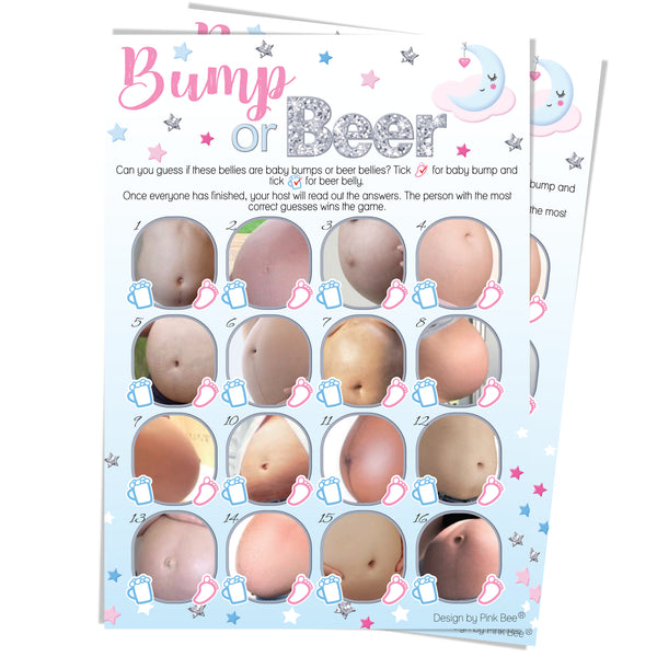 Unisex Moon and Stars Bump or Beer Game – UK Baby Shower Company
