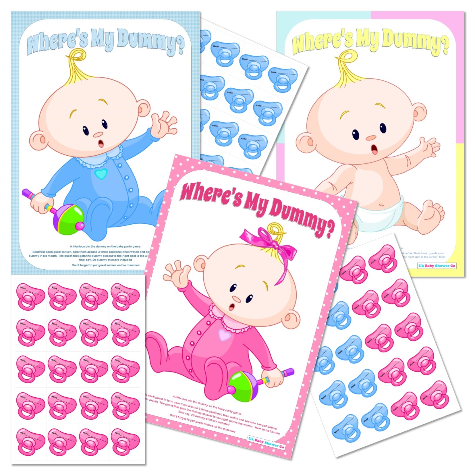 Pin the Dummy Game – UK Baby Shower Company